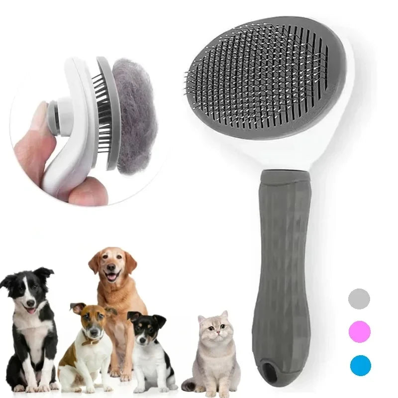Pet Dog Brush Cat Comb Self Cleaning Pet Hair Remover Brush For Dogs C ...