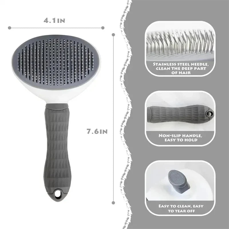 Pet Dog Brush Cat Comb Self Cleaning Pet Hair Remover Brush For Dogs C ...