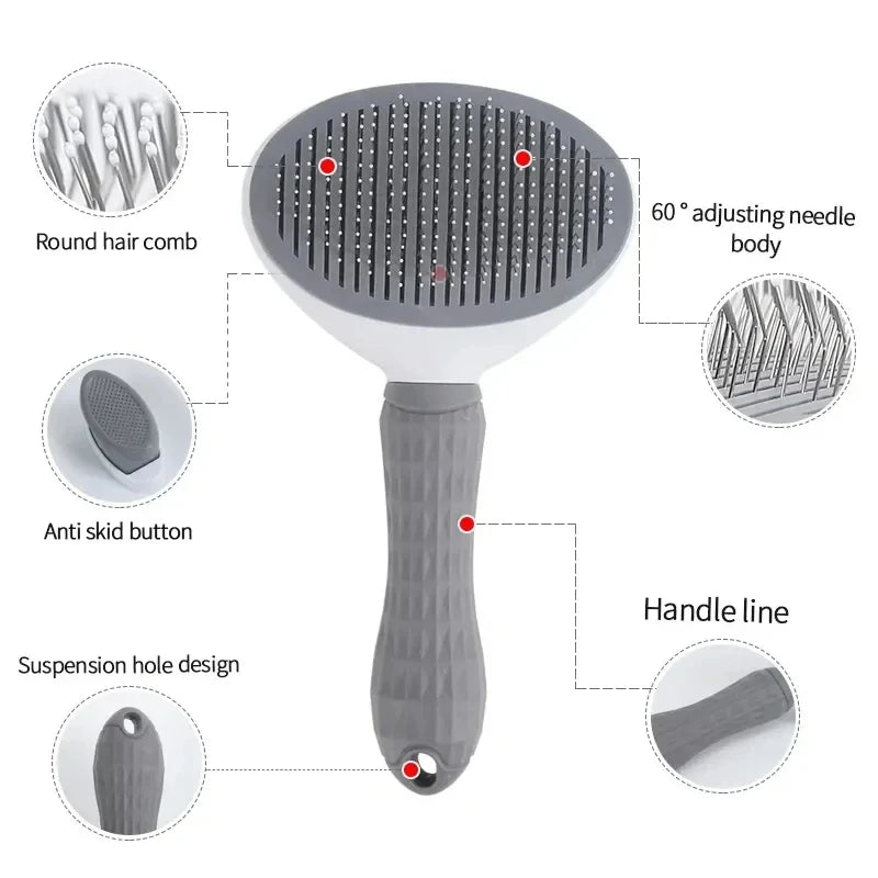 Pet Dog Brush Cat Comb Self Cleaning Pet Hair Remover Brush For Dogs C ...